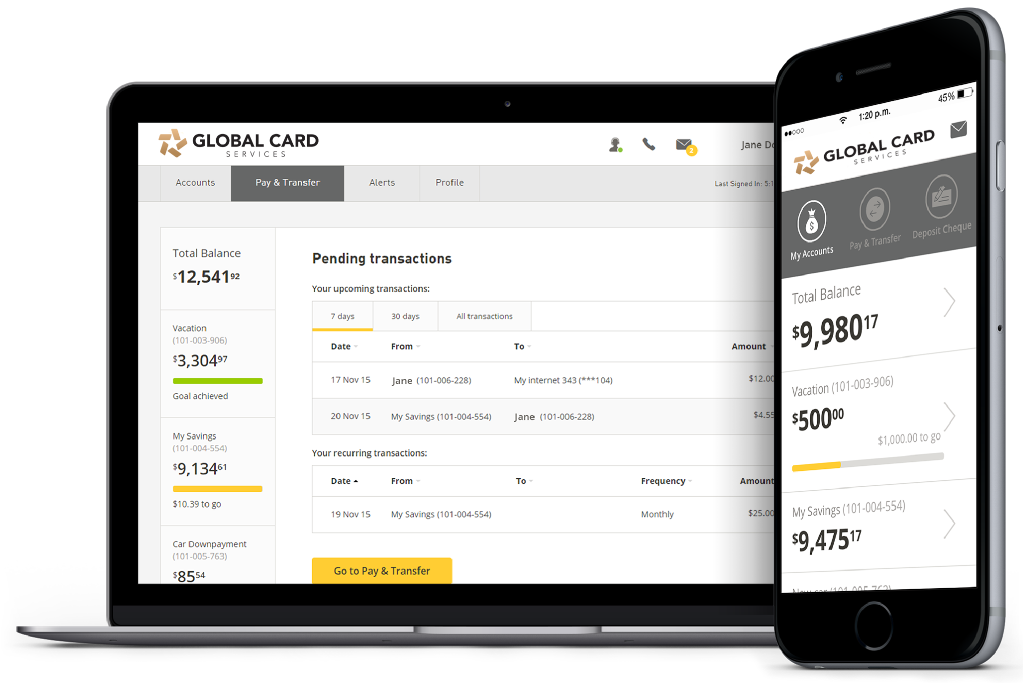 Global Card Services – Online Card Management Tool